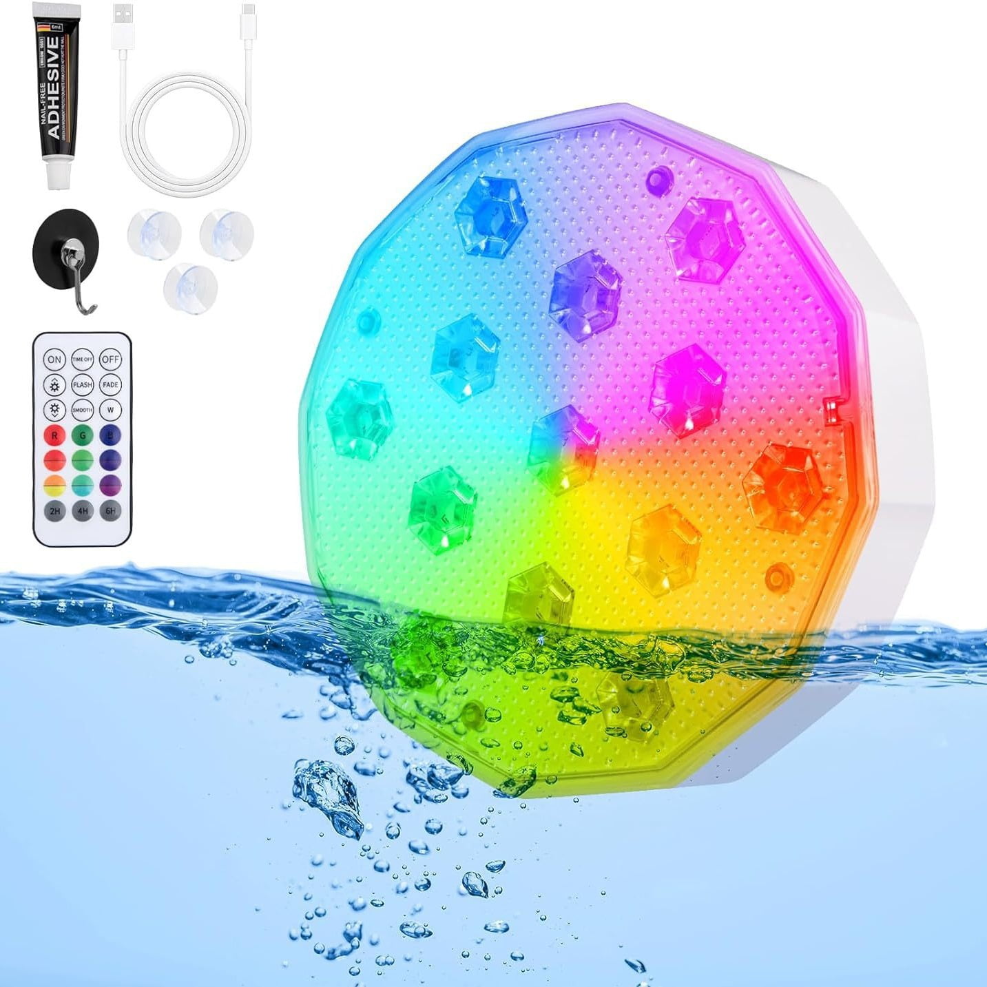 Rechargeable Floating Pool Lights with Remote Control Float Pool Lights ...