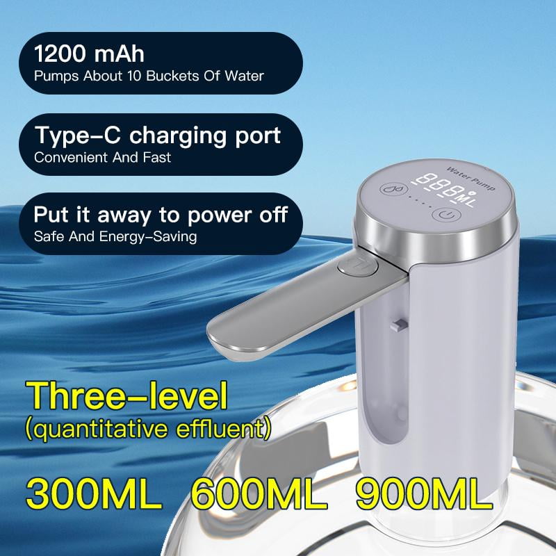 Rechargeable Foldable Electric Water Pump, Smart LED Display Water ...