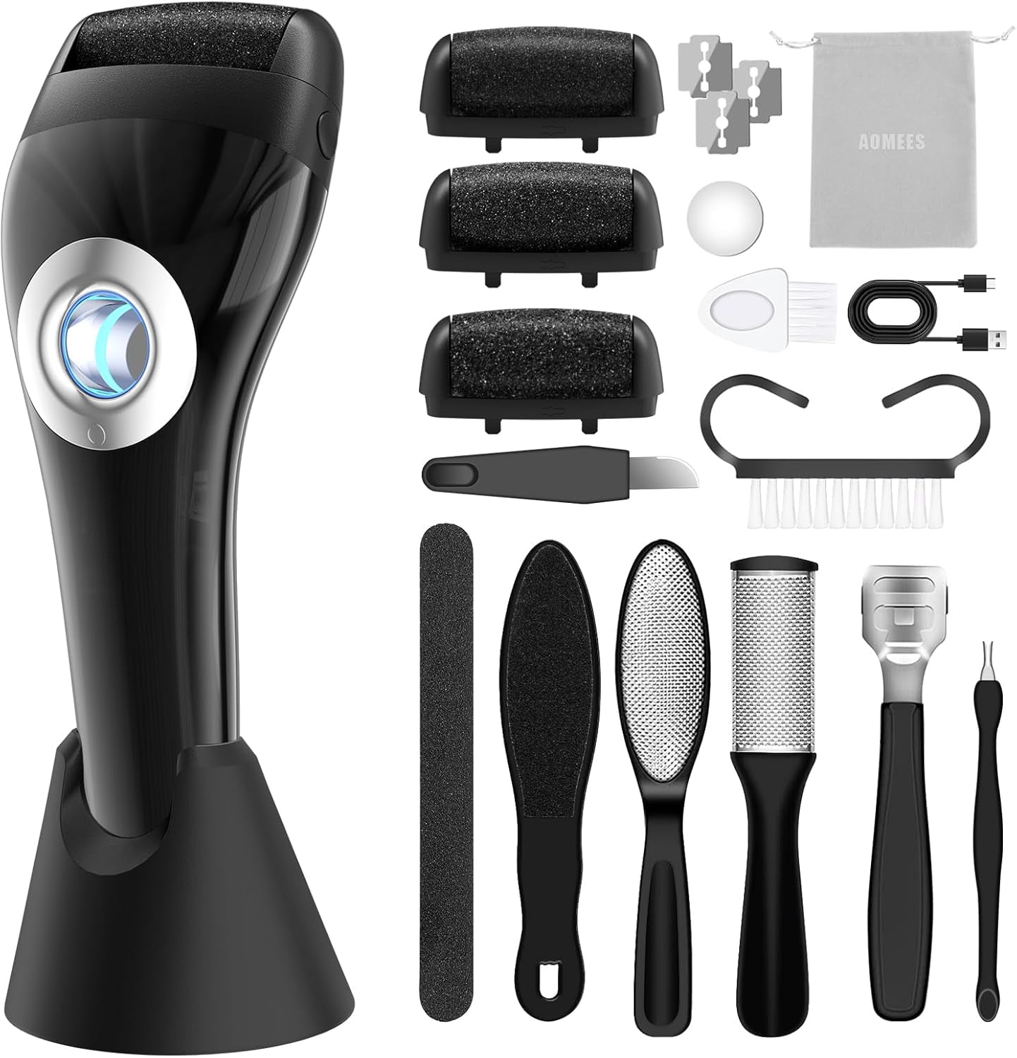 Rechargeable Foot Callus Remover,10 in 1 Pedicure Tools Foot Care Kit ...