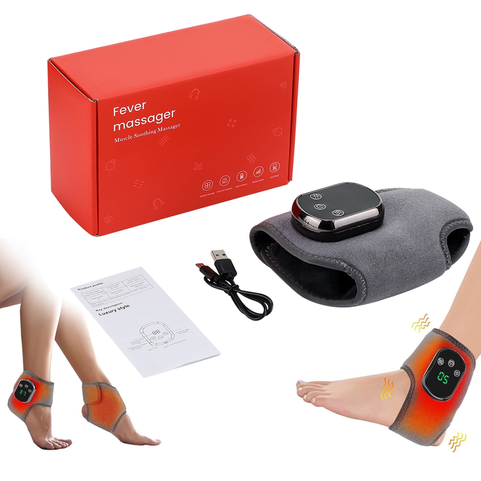 Rechargeable Foot Massager,Wireless 3 in1 Foot Repairing Massager with ...