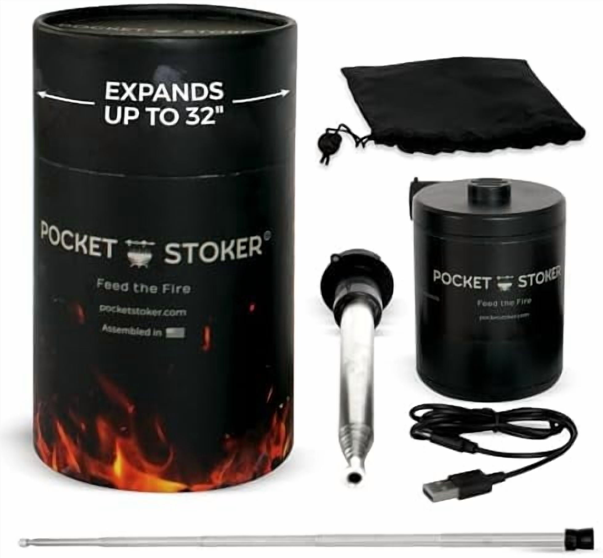 Rechargeable Forced Air Pump - 32'' Expandable Air Tube - Portable Fire ...