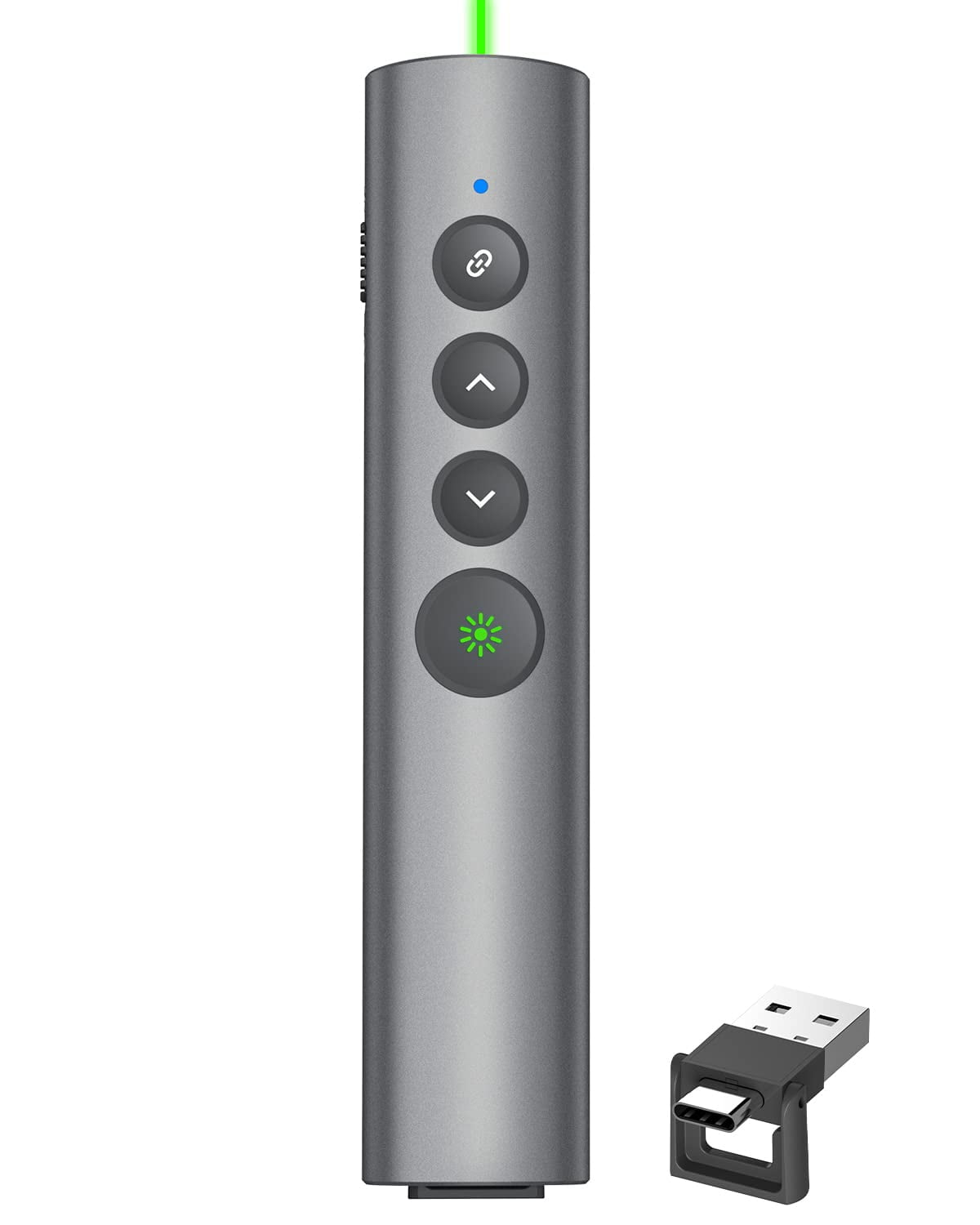 Rechargeable Green Laser Pointer for Presentation, Clicker for PowerPoint Presentations, USB-C/A ...