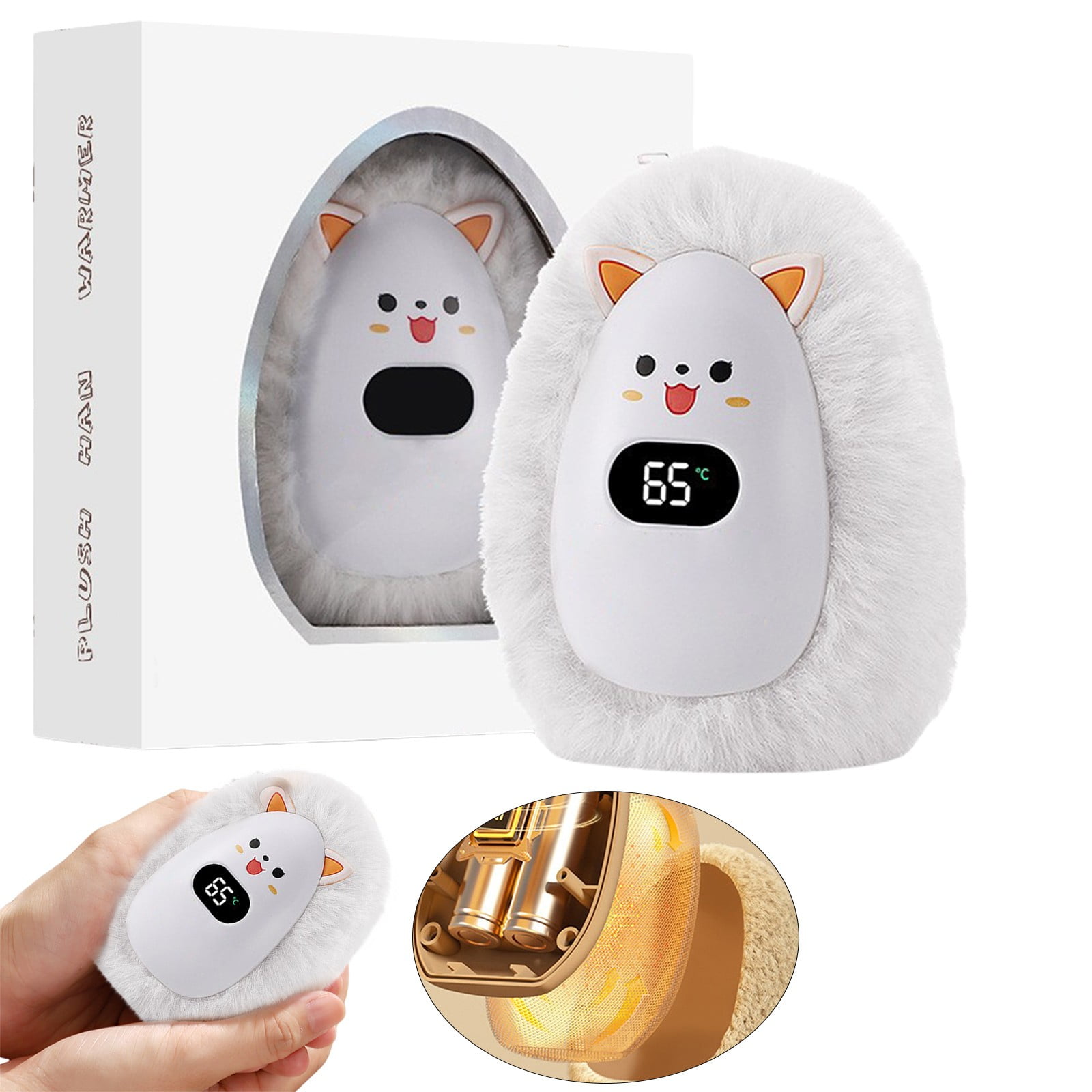 Rechargeable Hand Warmer - 10.5 x 7.5 cm Electric Cartoon Pocket Hand ...