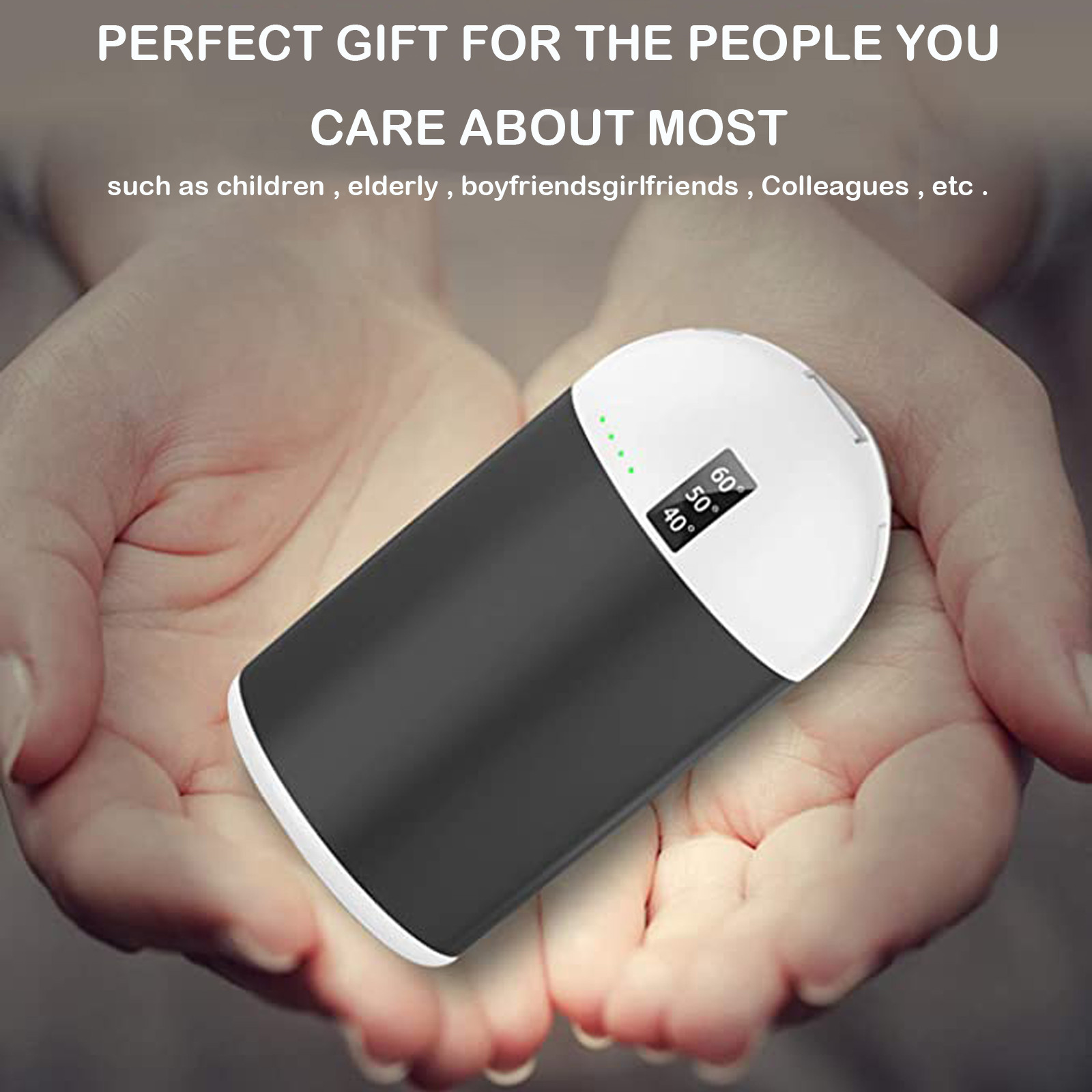 Rechargeable Hand Warmer, 5000mA Reusable Pocket USB Hand Warmers, Gift ...