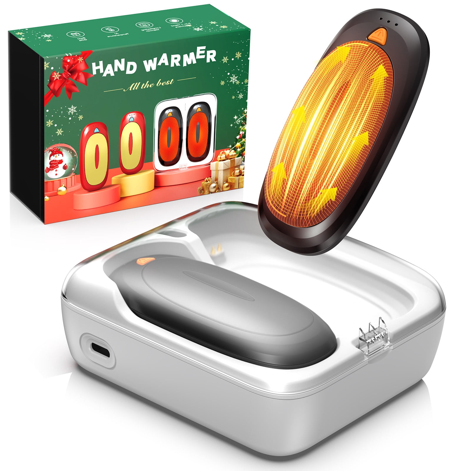 Rechargeable Hand Warmers with Charge Case, 2 Packs 14,000mAh Electric ...