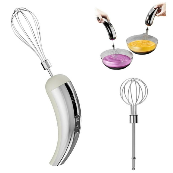 Rechargeable Handheld Electric Whisk - 5-Speed Mini Wireless Egg Beater ...