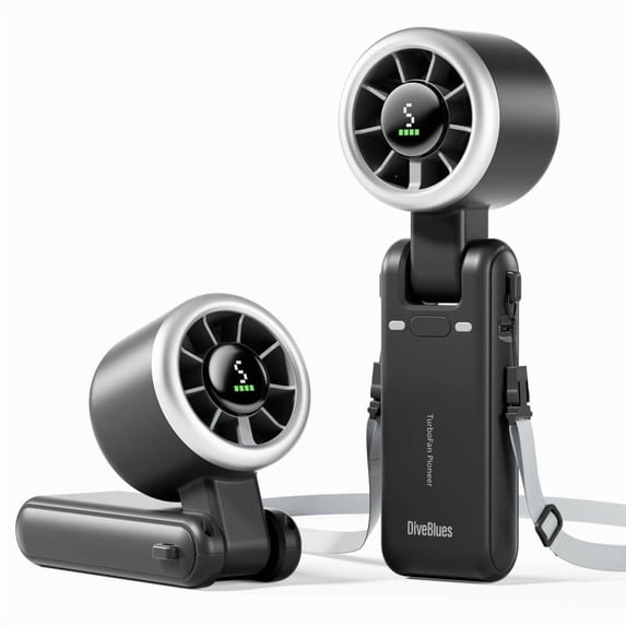 Rechargeable Handheld Fan - 4000mAh Battery, 5-Speed Turbo Mini Fan for ...