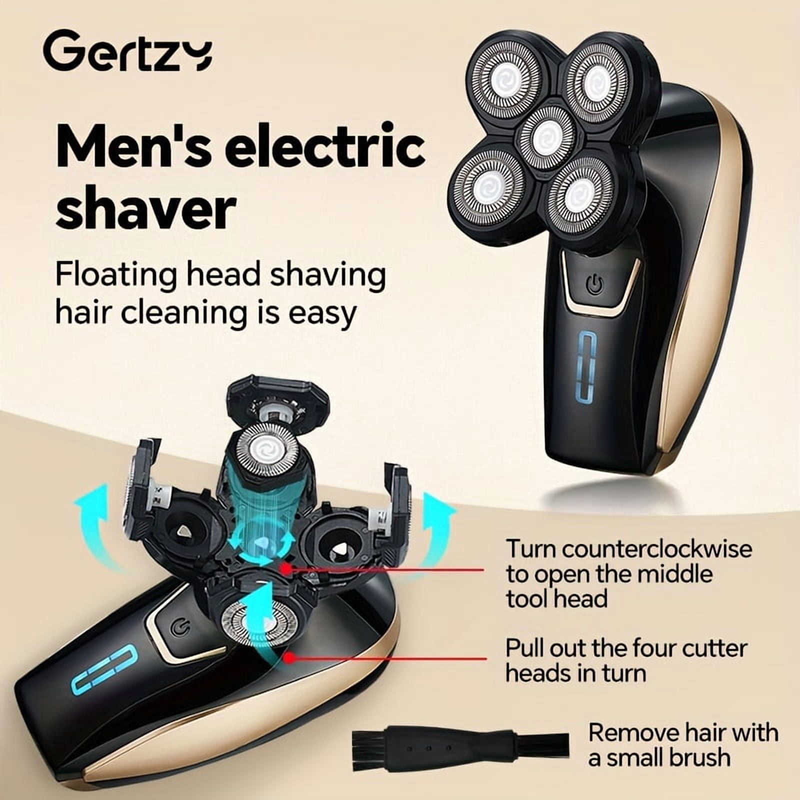 [Rechargeable Head Shaver] 5 Floating Heads Electric Head Hair Shaver ...