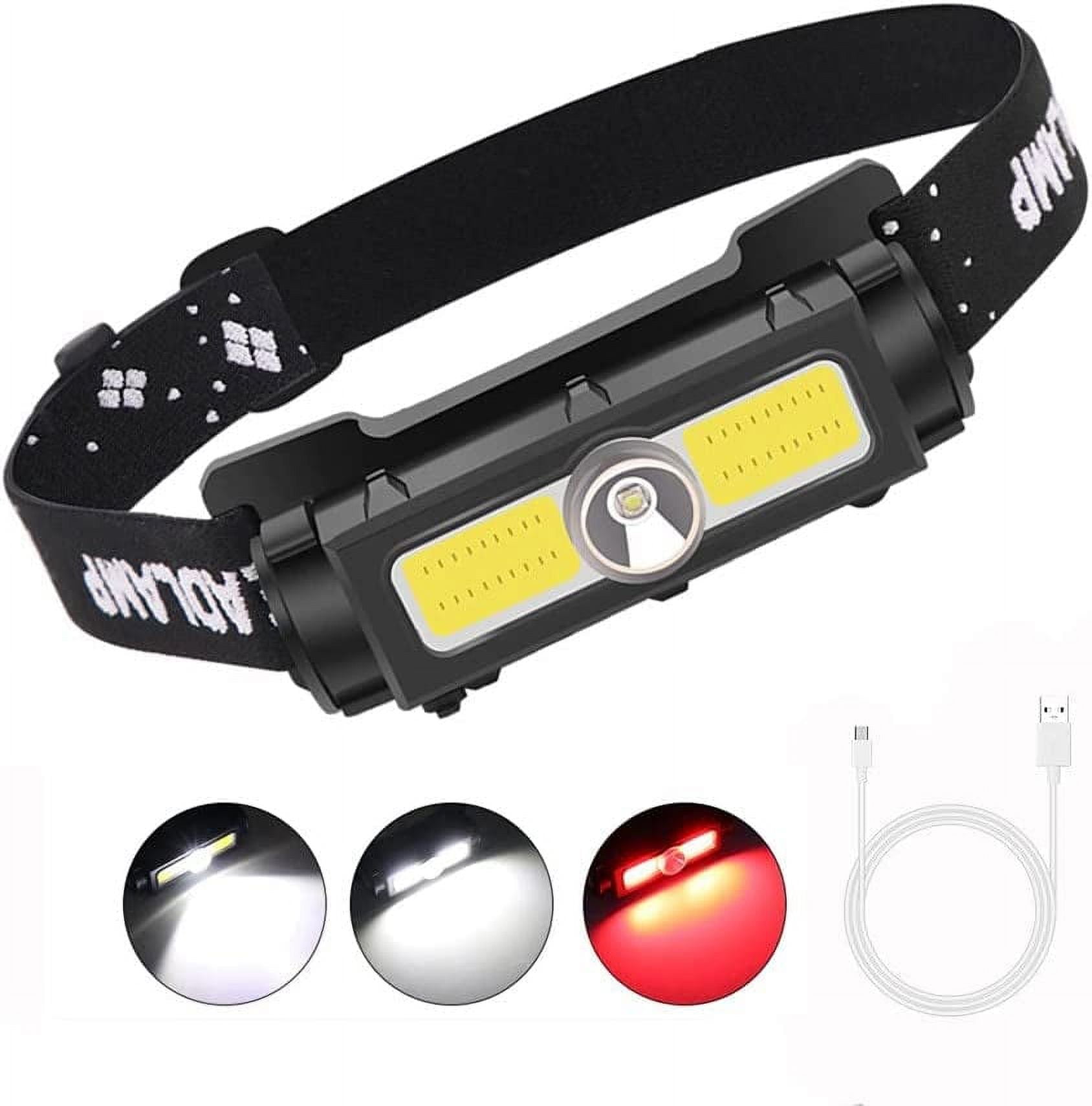 Rechargeable Head Torch 20000 Lumens, Super Bright XPG+COB Headlamp ...