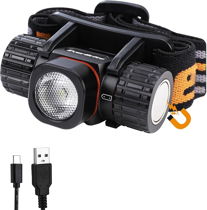 Rechargeable Headlamp, 500 Lumen LED Rechargeable Headlight with 4 ...