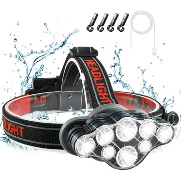 Headlamp LED Headlight,6 LED Adjustable Angle & Headband Strap Super ...