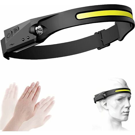 Rechargeable Headlamp COB 230° LED - Wide Beam Headlamp with Motion ...