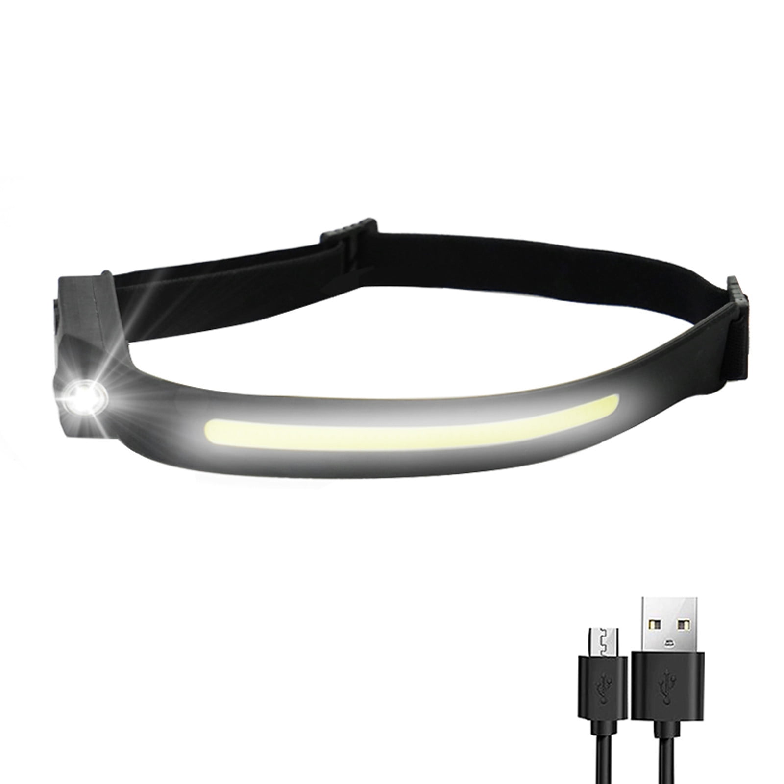 Rechargeable Headlamp Flashlight 230 Wide Beam 350LM Lightweight LED ...