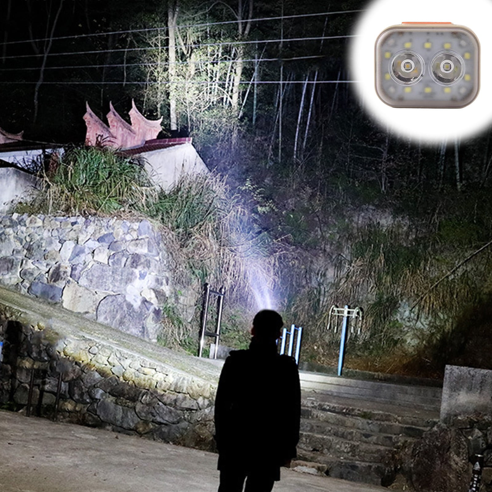 Rechargeable Headlamp with Hat Clip, Adjustable Beam Cycling Light ...