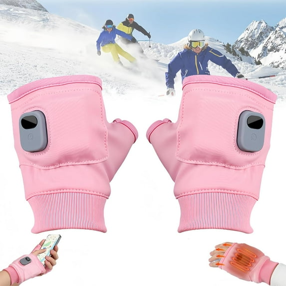 Rechargeable Heated Fingerless Gloves for Typing & Work – Wireless Hand ...