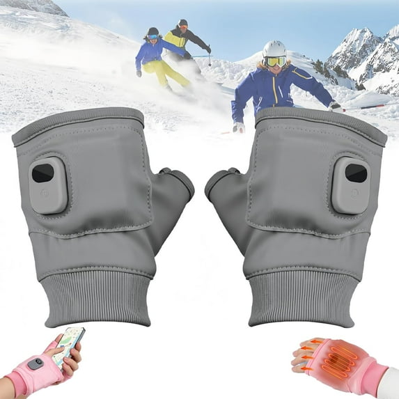 Rechargeable Heated Fingerless Gloves for Typing & Work – Wireless Hand ...