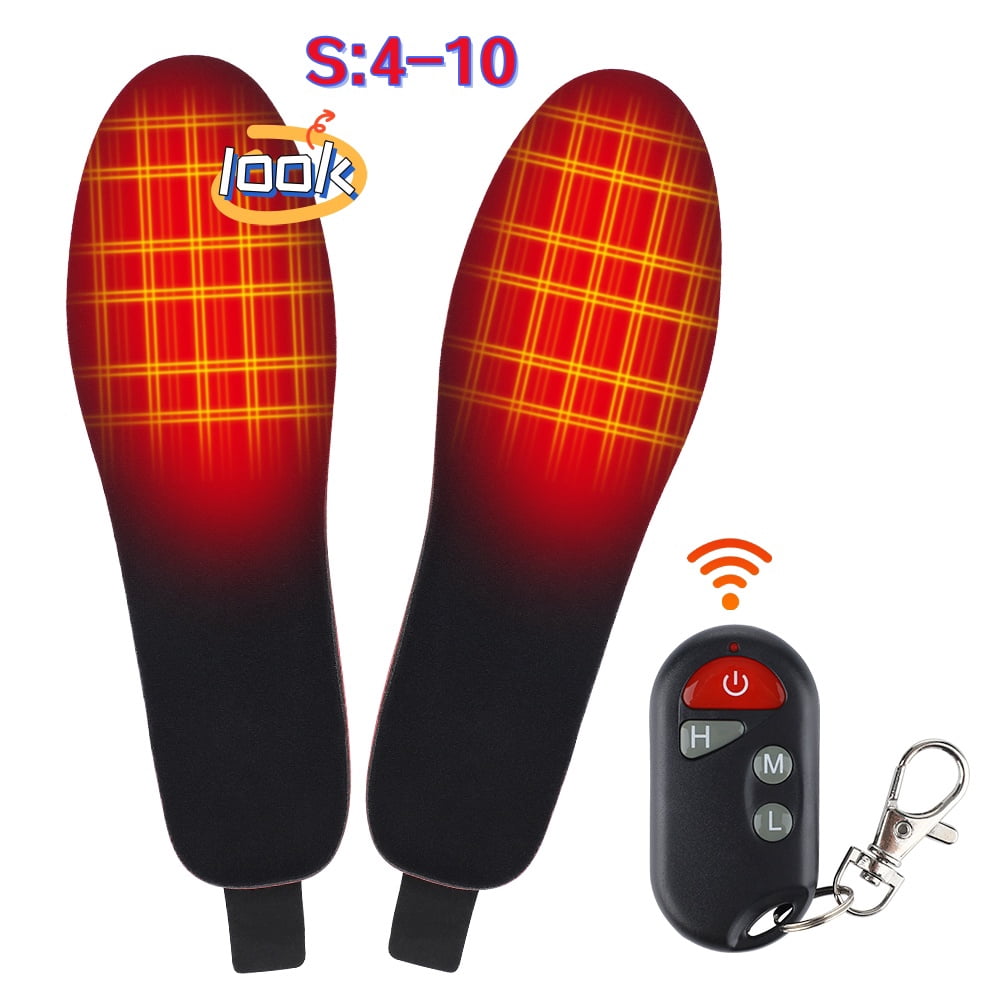 Rechargeable Heated Insoles with Remote Control, 2100mAh Foot Warmers ...
