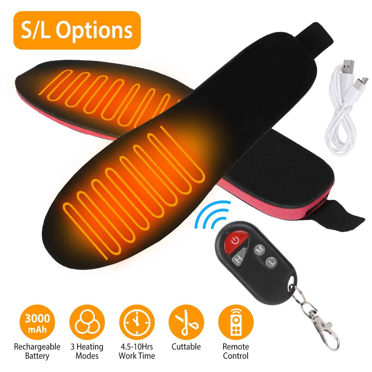 iMounTEK Rechargeable Heated Insoles, Trimmable Foot Warmers with ...
