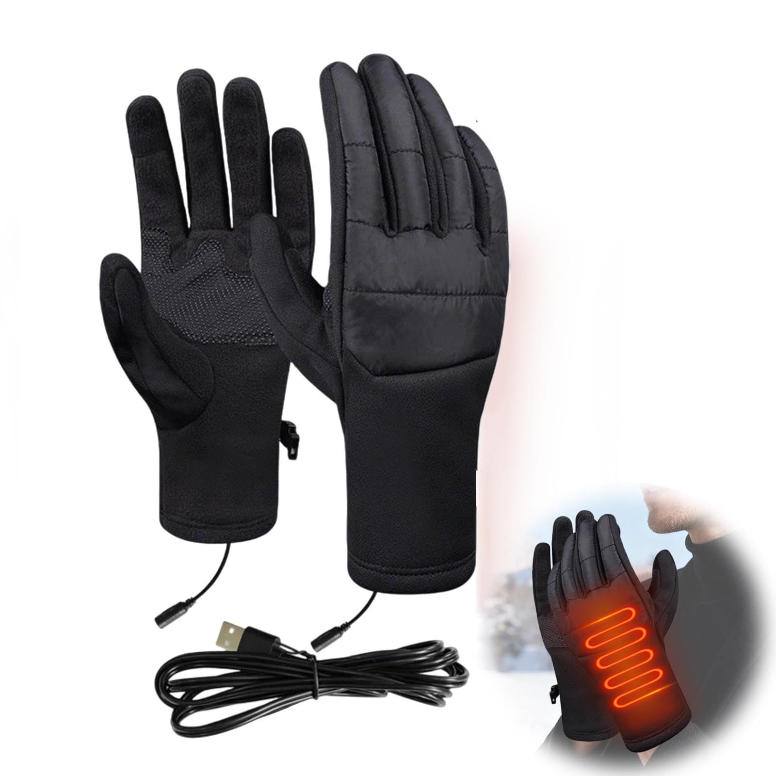 Rechargeable Heated Winter Gloves for Women & Men with Touchscreen ...