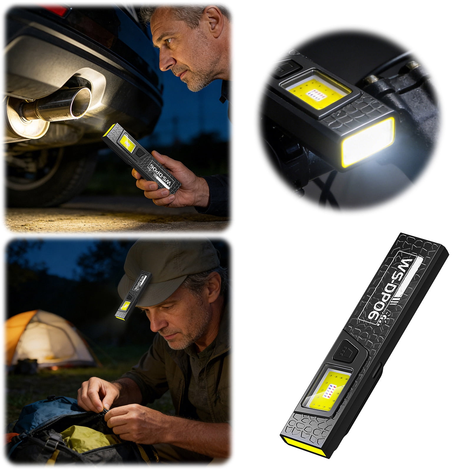 Rechargeable High Lumens Pocket LED Flashlight, USB-C Slim Flat Compact ...