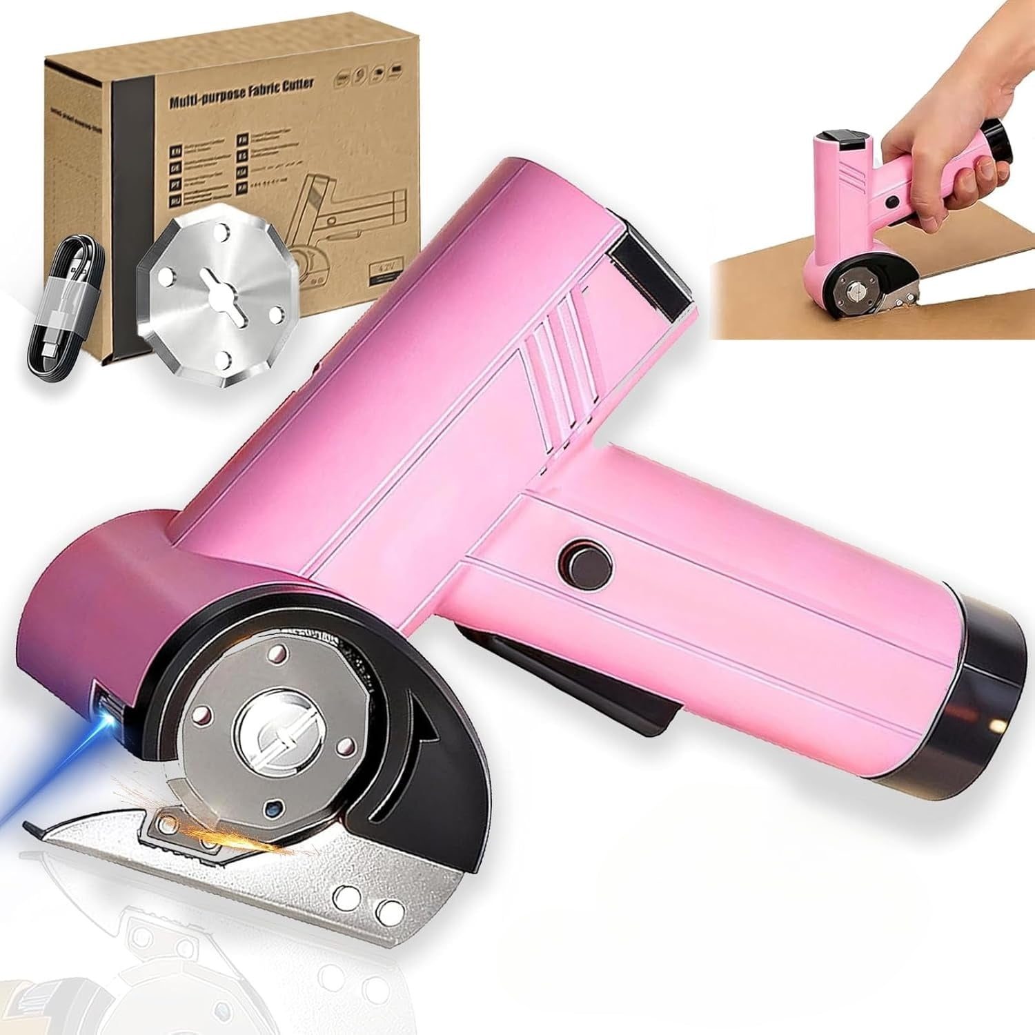 Rechargeable High-Speed Cardboard Cutter - Cordless Electric Rotary Box ...