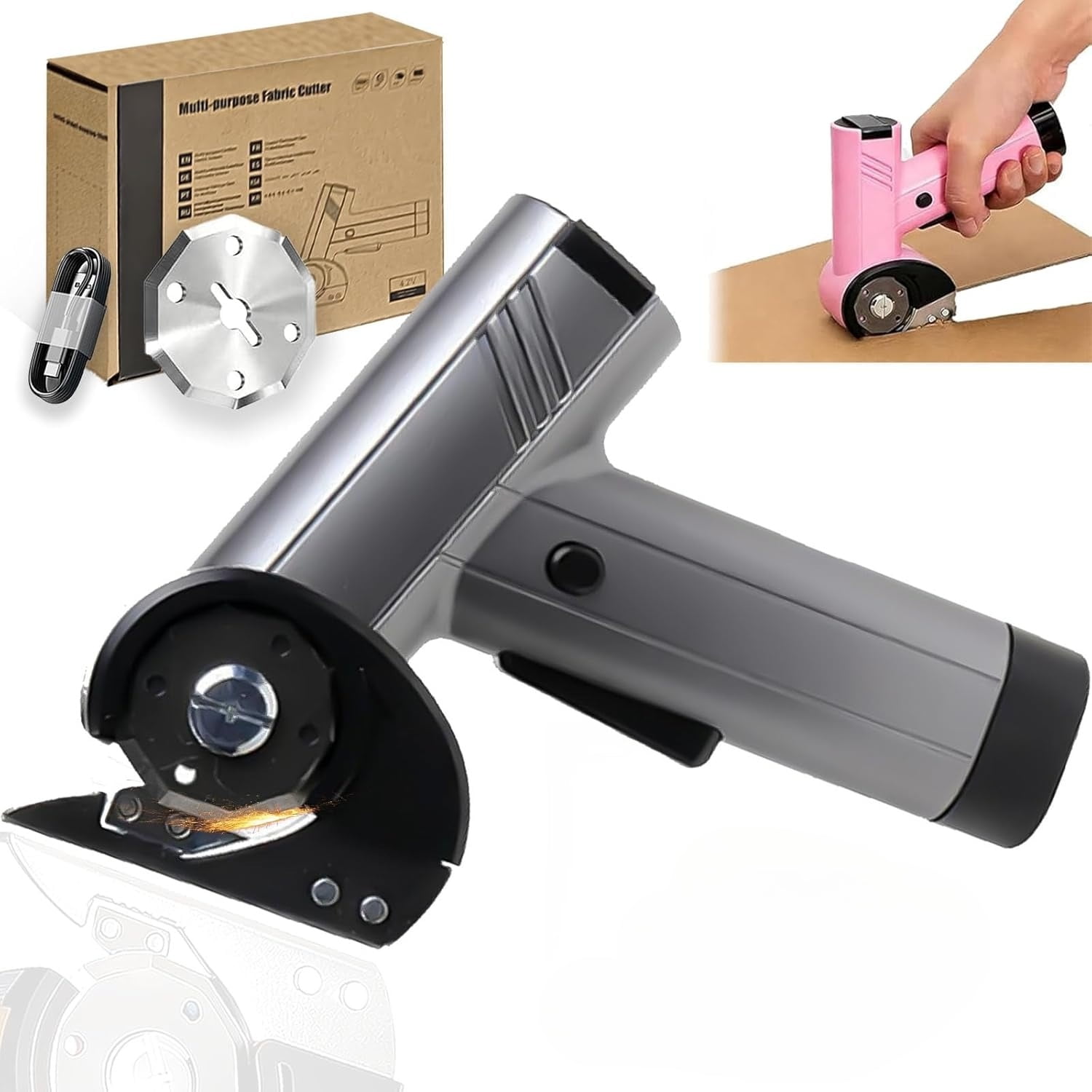 Rechargeable High-Speed Cardboard Cutter - Cordless Electric Rotary Box ...