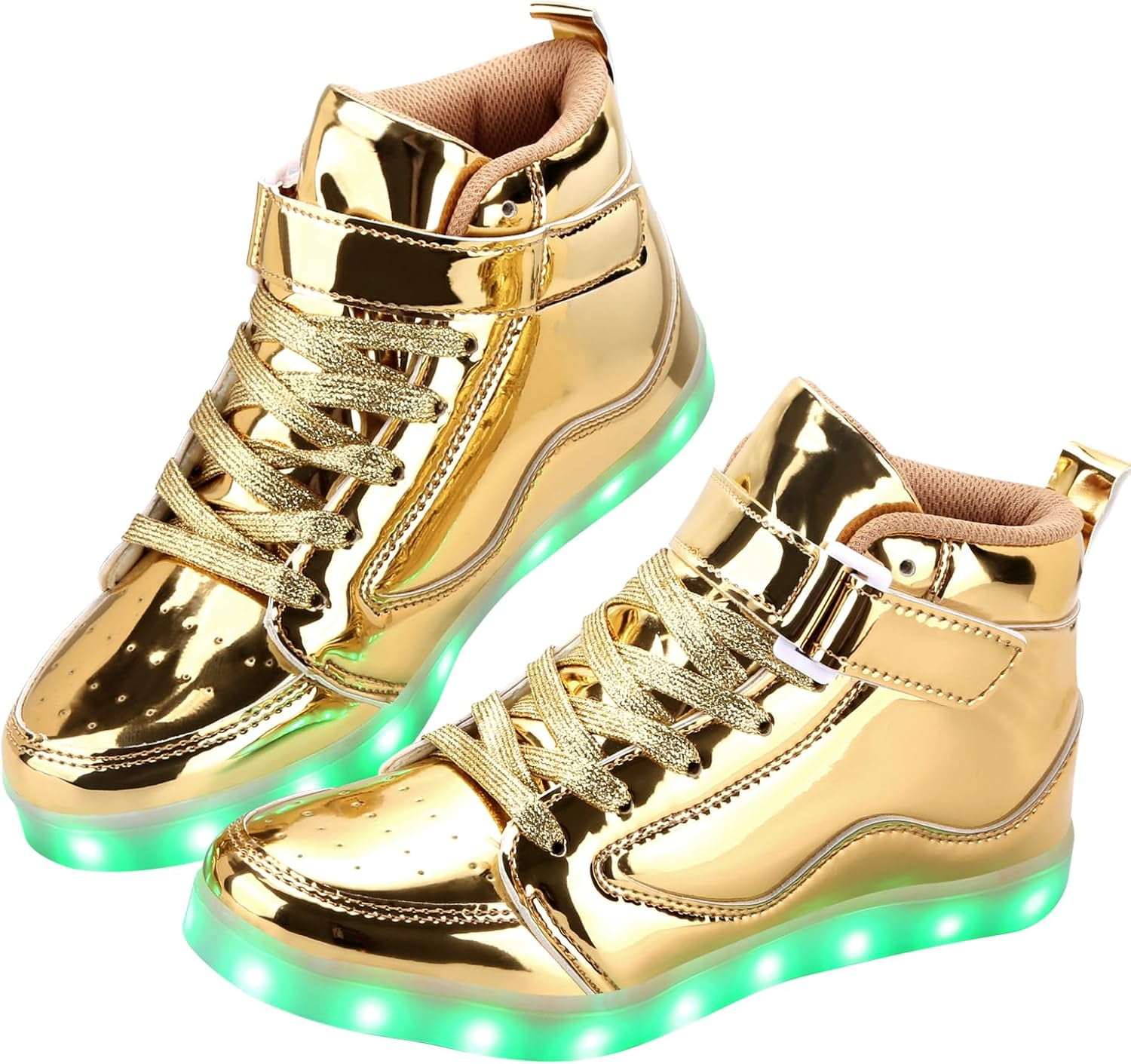Rechargeable Illuminated Sneakers - Adult High-Top Photoluminescent ...