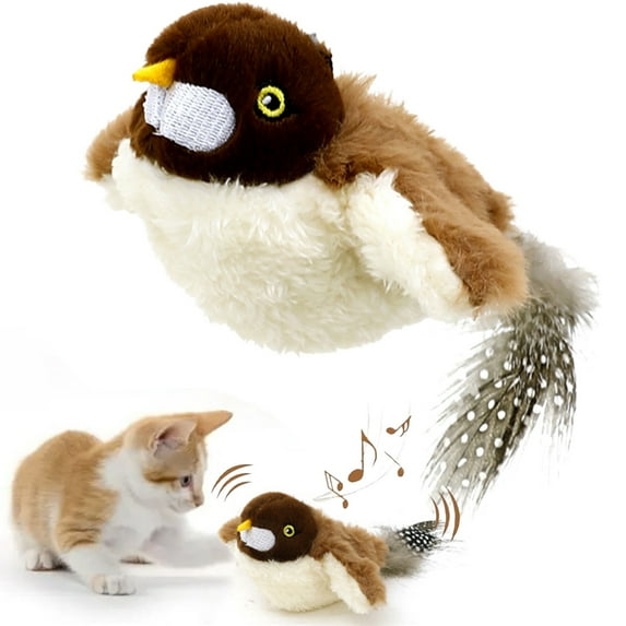 Rechargeable Interactive Flapping Bird Toy, Battery Operated Cat ...