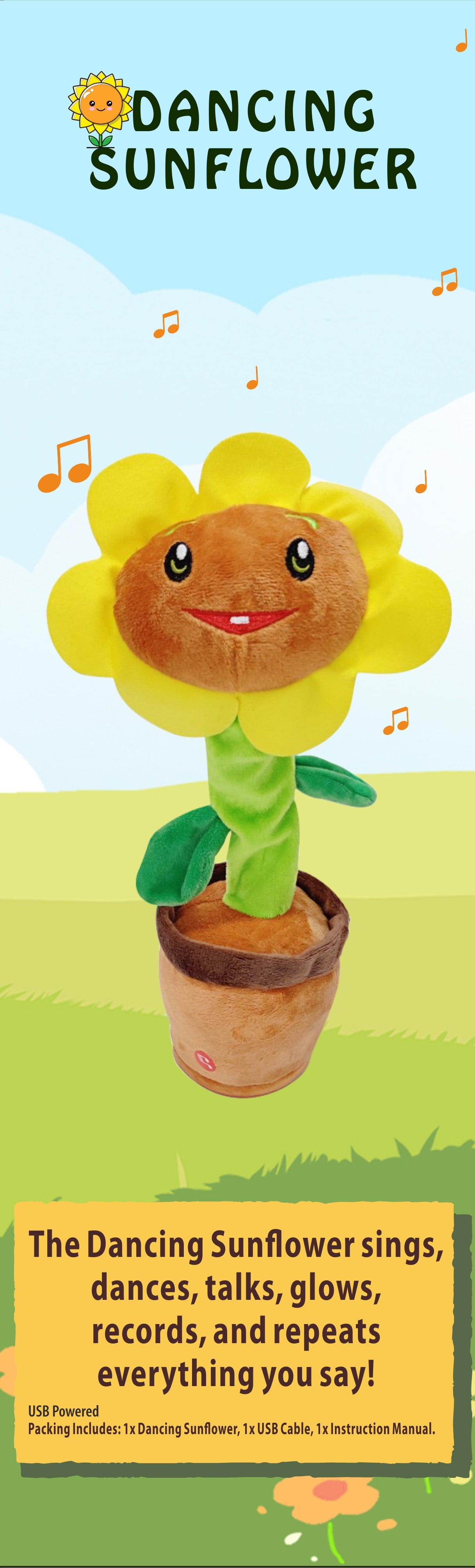 Rechargeable Interactive Singing and Dancing Sunflower Toy - Walmart.com