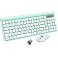 Rechargeable Keyboard and Mouse Combo, 2.4Ghz Wireless Compact Retro ...