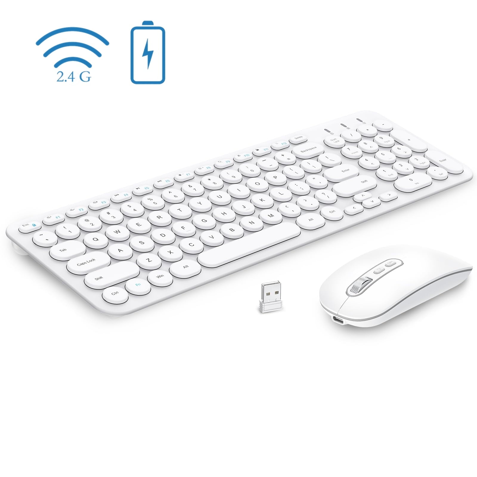Rechargeable Keyboard and Mouse, cimetech Wireless Keyboard and Mouse ...