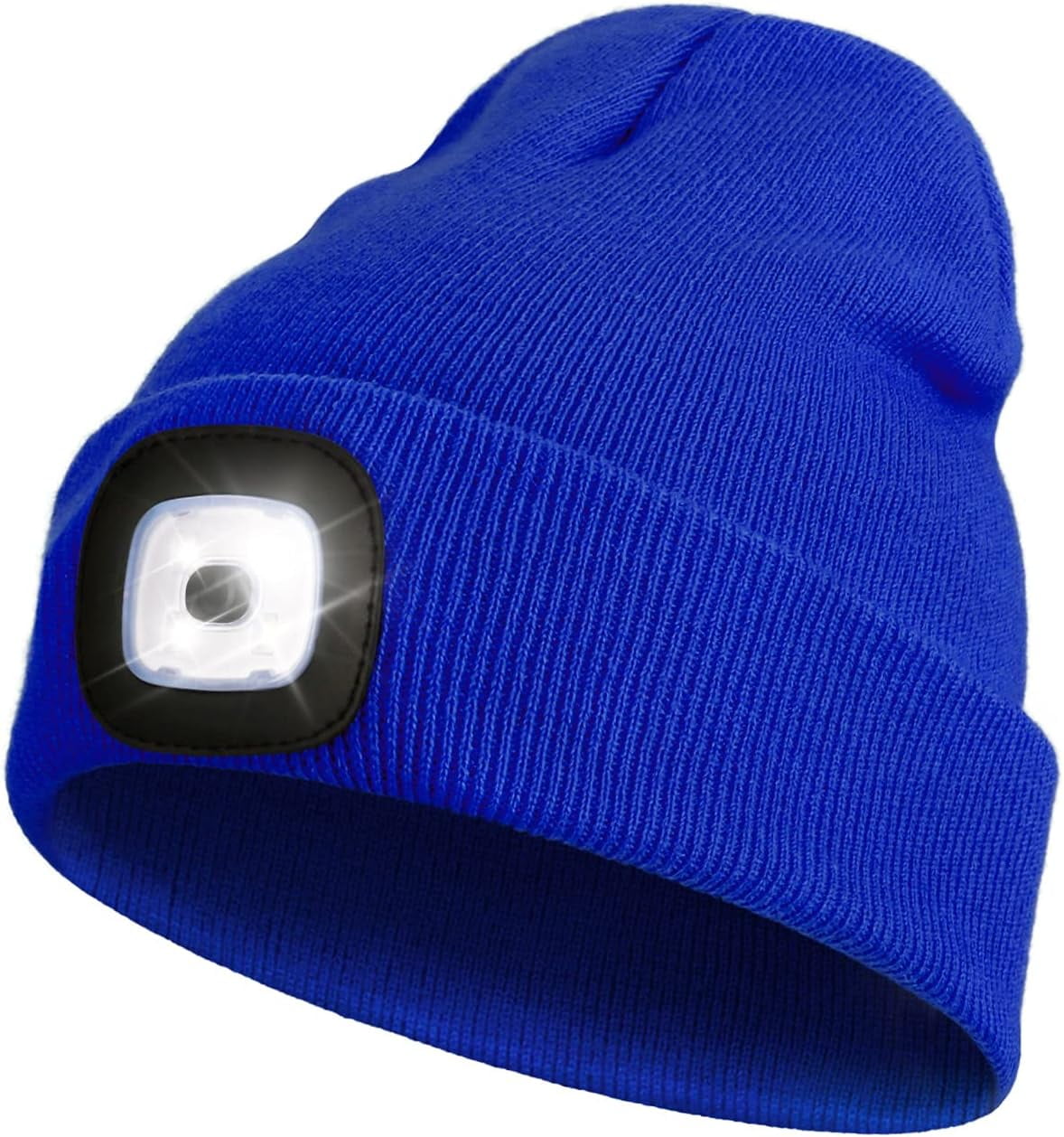 Rechargeable LED Beanie Hat with 4 Lights - Unisex Winter Knit Cap with ...