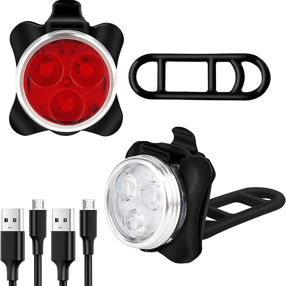 Rechargeable LED Bike Light Sets,Super Bright Front Headlights and Rear ...