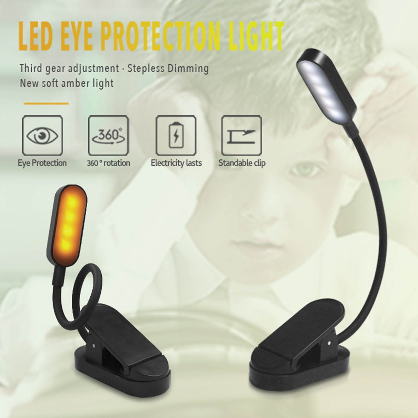 Rechargeable LED Book Light for Reading Bed, Adjustable Brightness ...