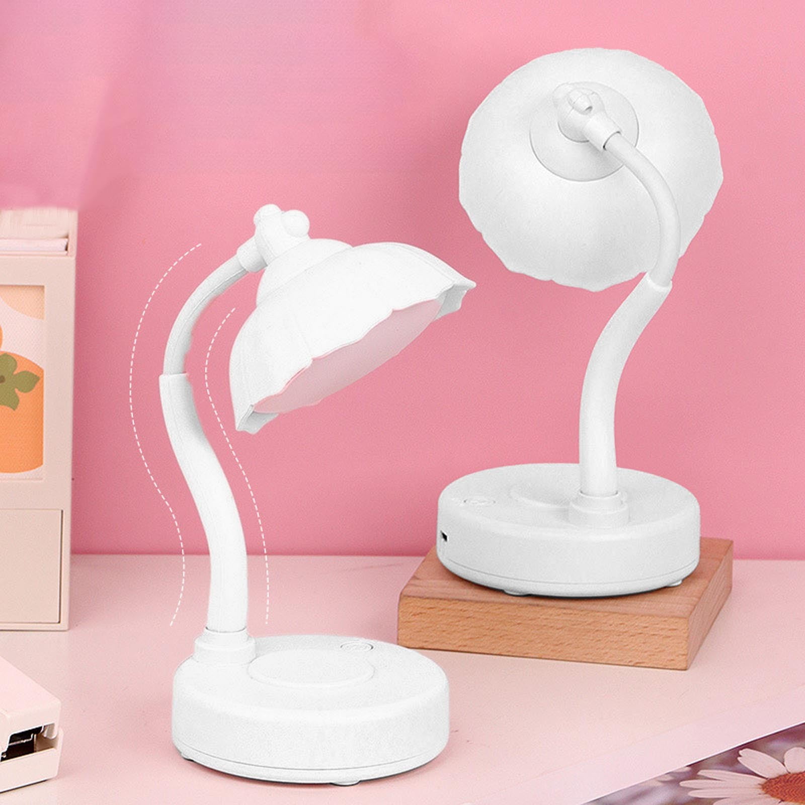 Rechargeable LED Desk Lamp - Foldable Eye-Care Light with 3 Color Modes ...