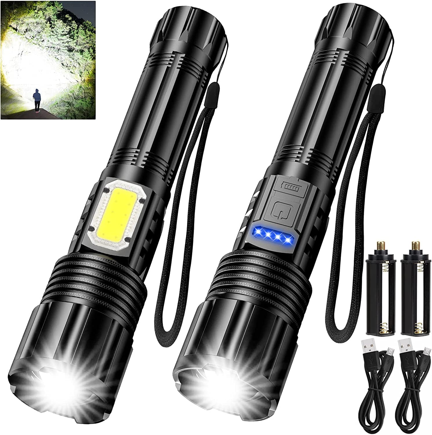 Rechargeable LED FLashlights 8000 High Lumens, Super Bright LED ...