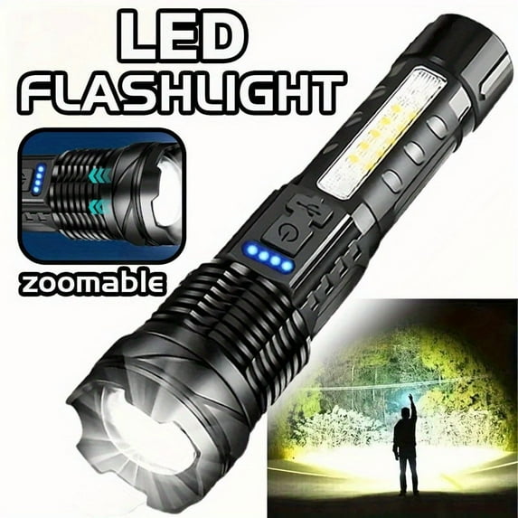 Rechargeable LED Flashlights, 90,000 Lumens Super Bright Flash Light, 7 ...