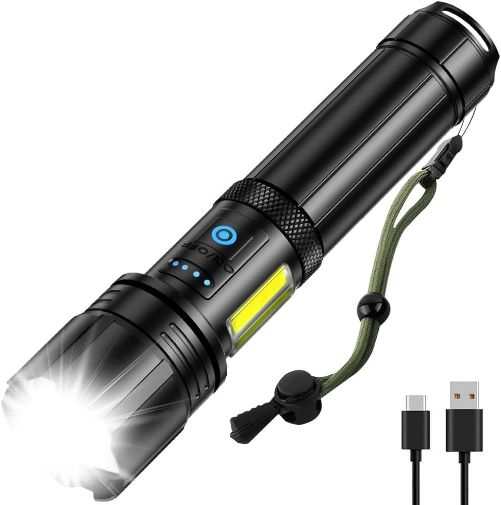 Rechargeable LED Flashlights High Lumens, 250,000 Lumen Brightest Flash ...