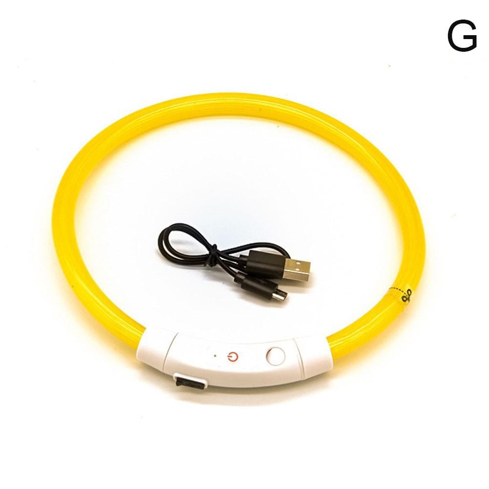 Rechargeable LED Light-Up Flash Glow Collar Dog Pet Adjustable Usb ...