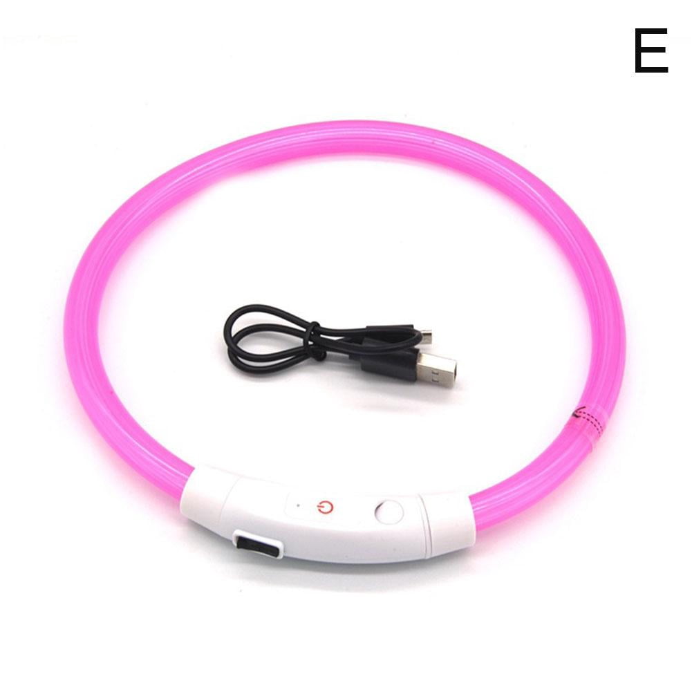 Rechargeable LED Light-Up Flash Glow Collar Dog Pet Adjustable Usb ...