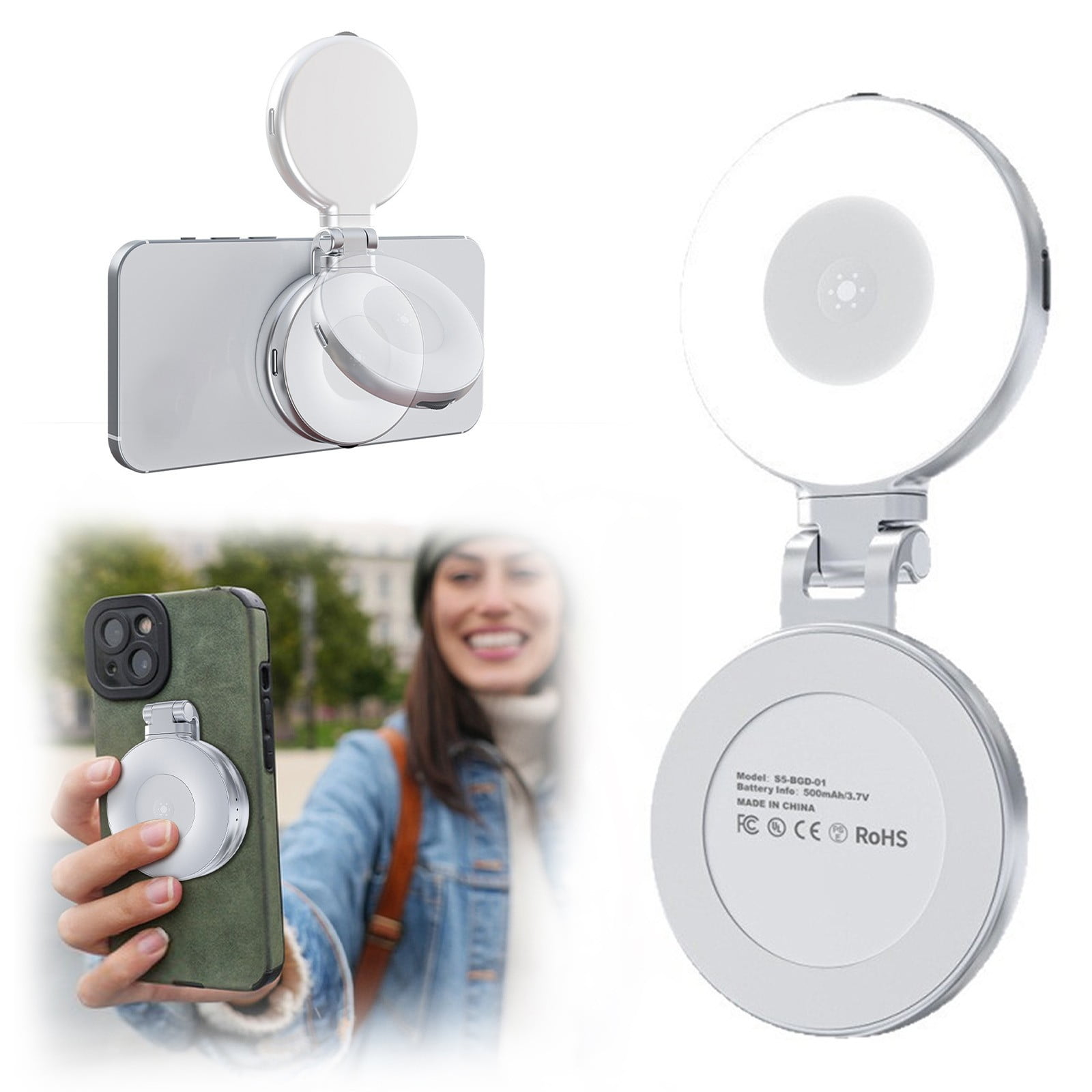 Rechargeable LED Makeup Mirror with 3 Light Modes, Portable Compact ...
