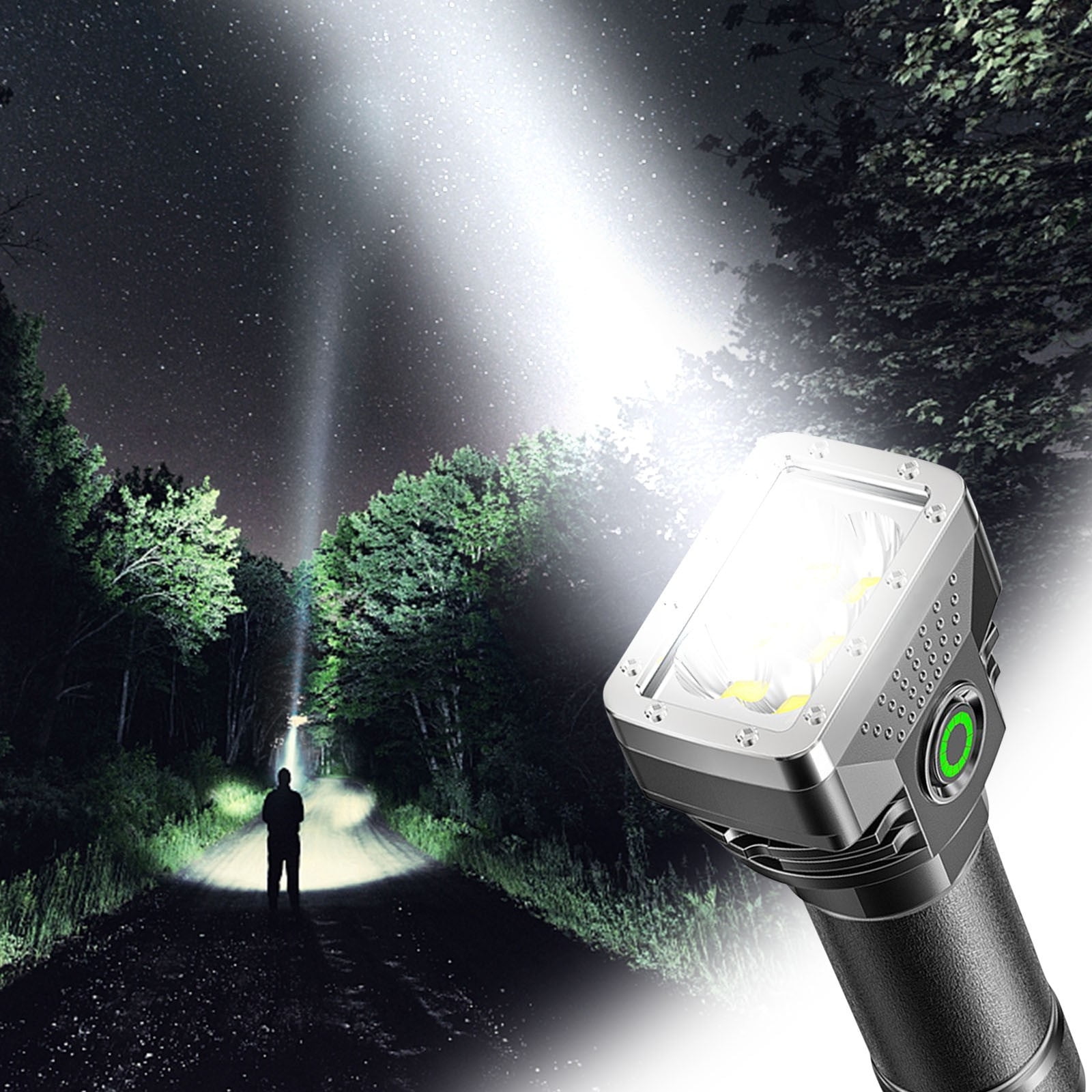 Rechargeable LED Searchlight, Portable Strong Light, 1000 Lumens Output ...