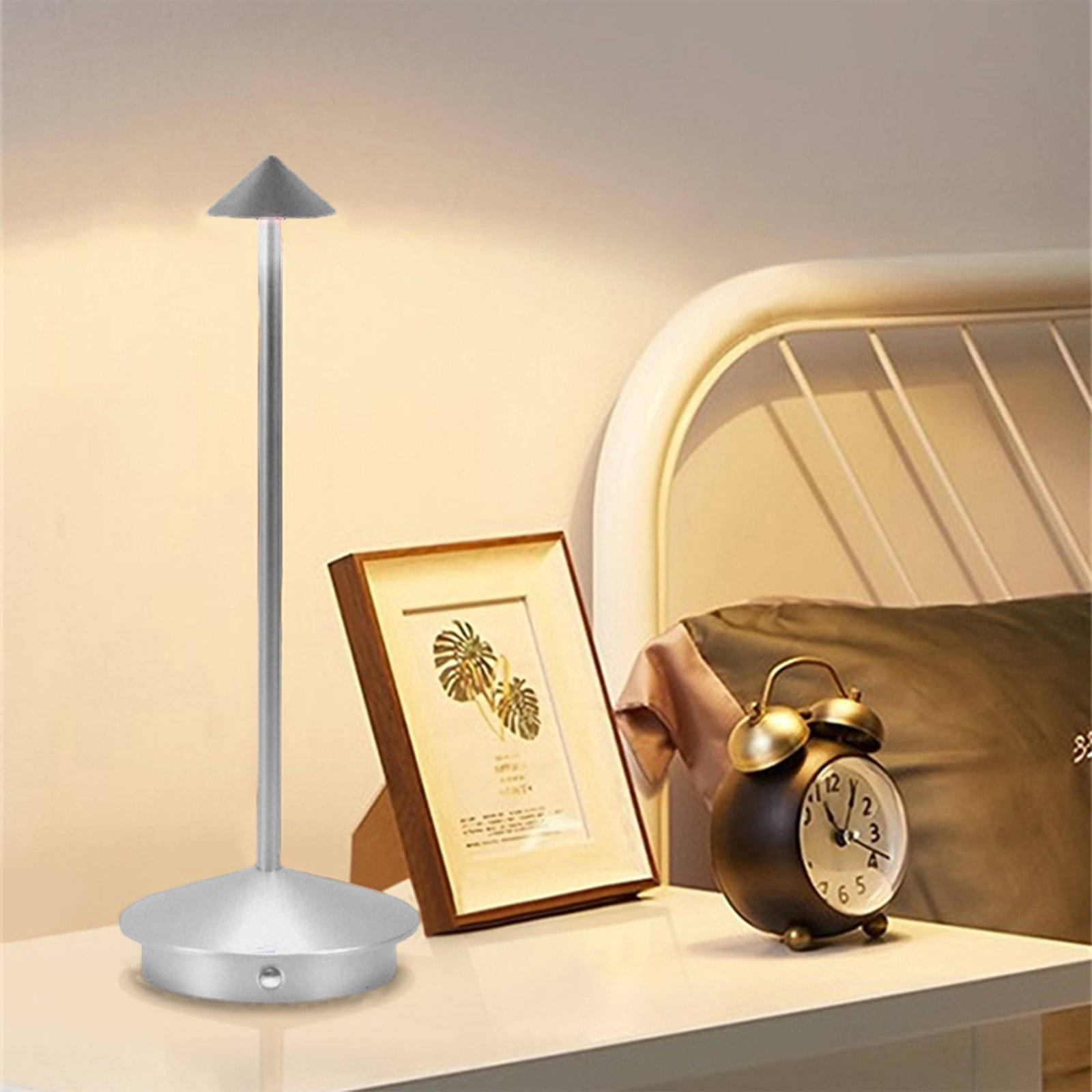 Rechargeable LED Table Lamp - Portable Metal Desk Light with Stepless ...