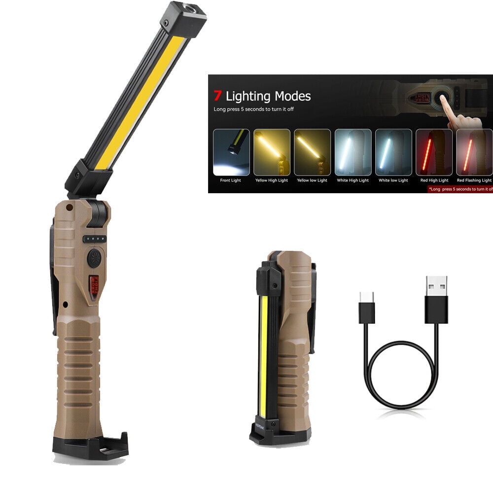 Rechargeable LED Work Light Portable Flashlight 180° Swivel 3 Modes For ...