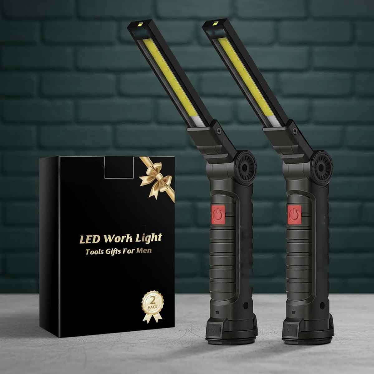 Rechargeable LED Work Light with Magnetic Base and Hook, 360° Rotate ...
