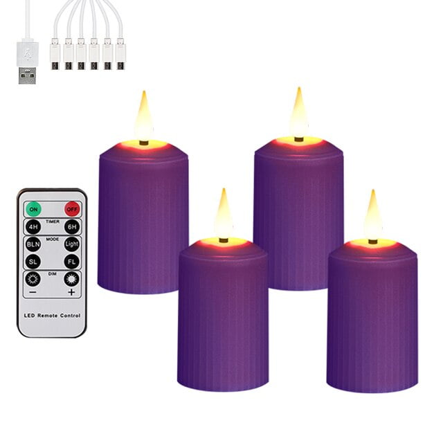 Rechargeable Led Candles By Usb With Flickering Flame Remote Control ...