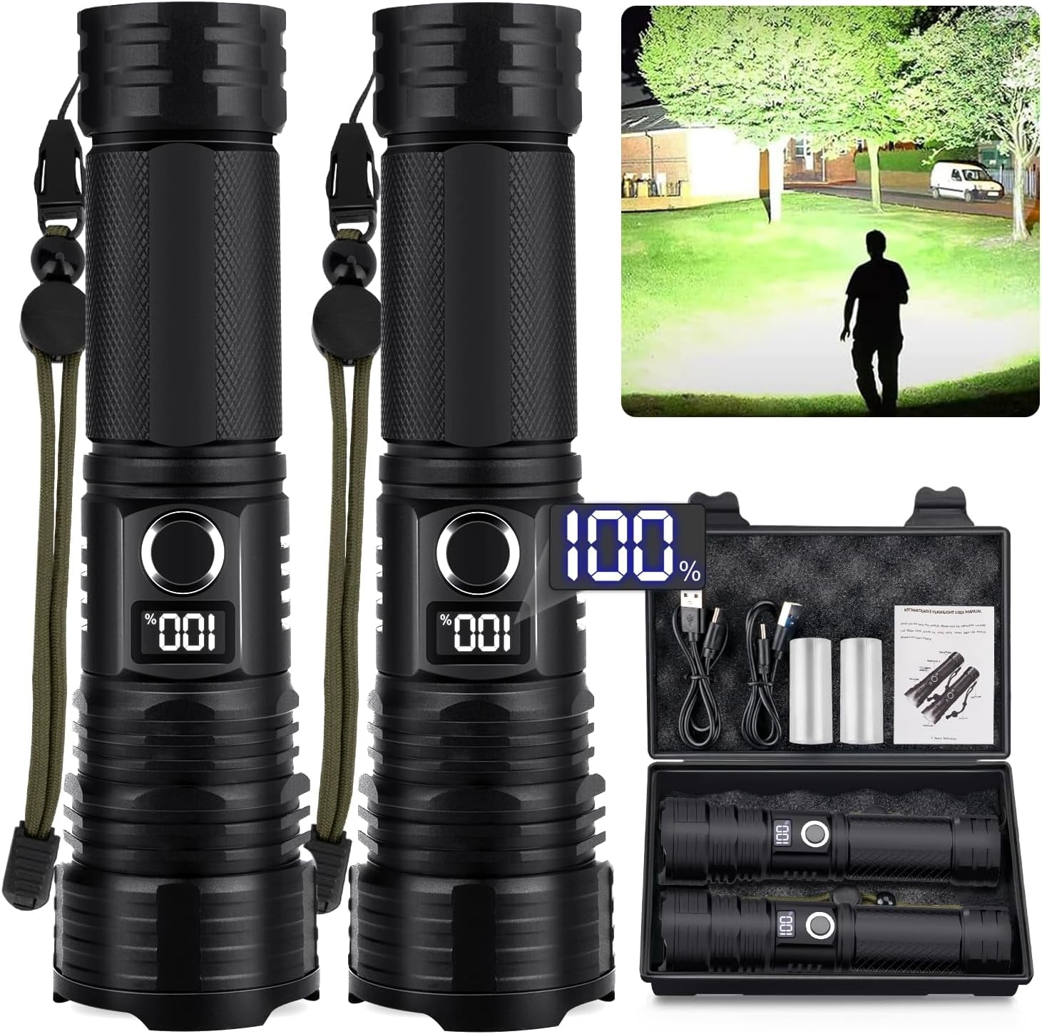 Rechargeable Led Flashlights High Lumens, 990000 Lumens Super Bright ...
