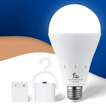 2 Pack Rechargeable Light Bulb Emergency Battery Operated Light Bulbs ...