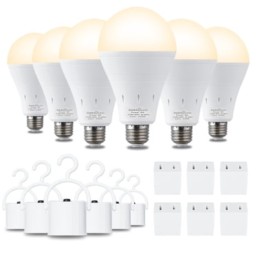 2 Pack Rechargeable Light Bulb Emergency Battery Operated Light Bulbs ...