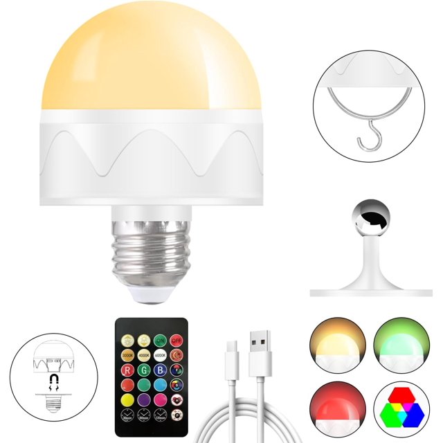 Rechargeable Light Bulbs with Remote Control No wiring required ...